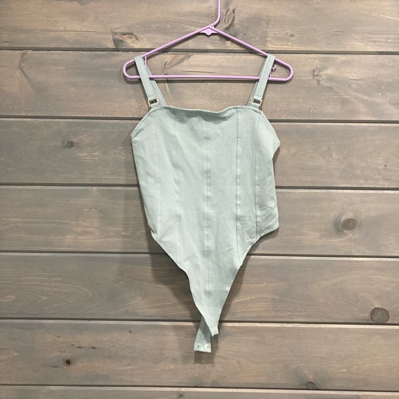 H&M | Tops | Pretty Dusty Blue Hm Womens Bodysuit | Poshmark